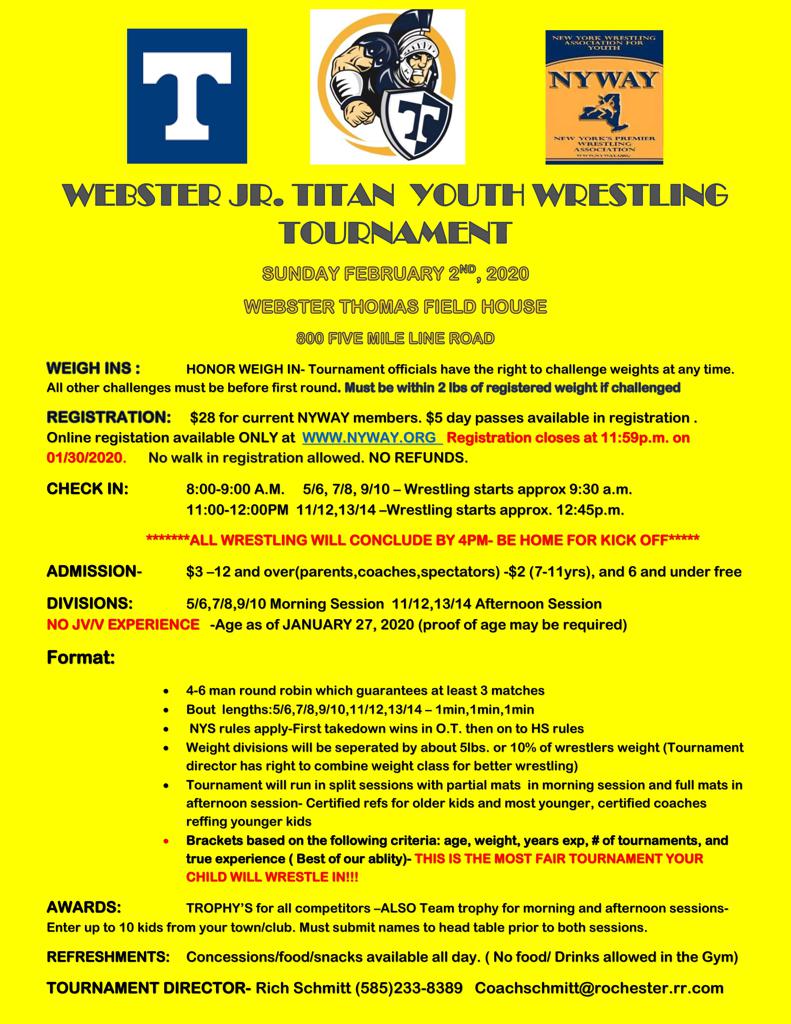 Webster Jr Titans Youth Wrestling Tournament