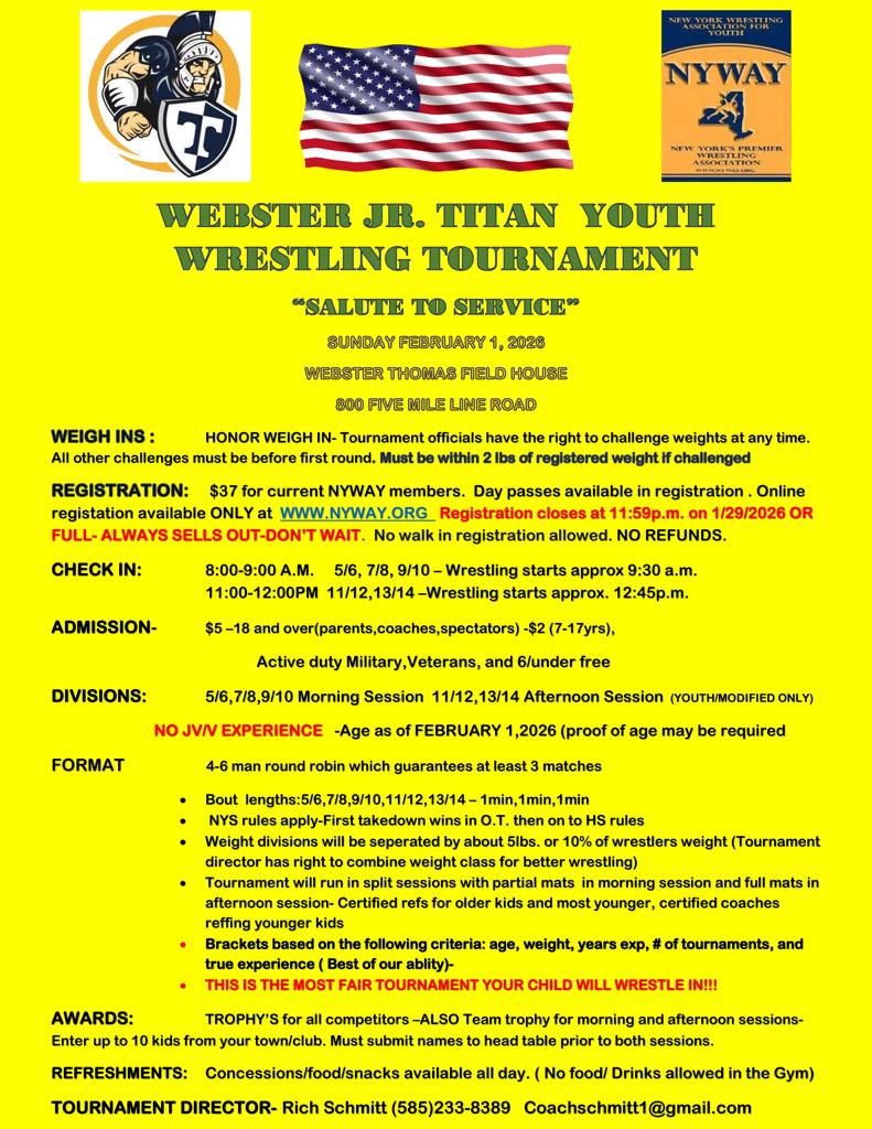 Webster Jr Titan Youth Wrestling Tournament