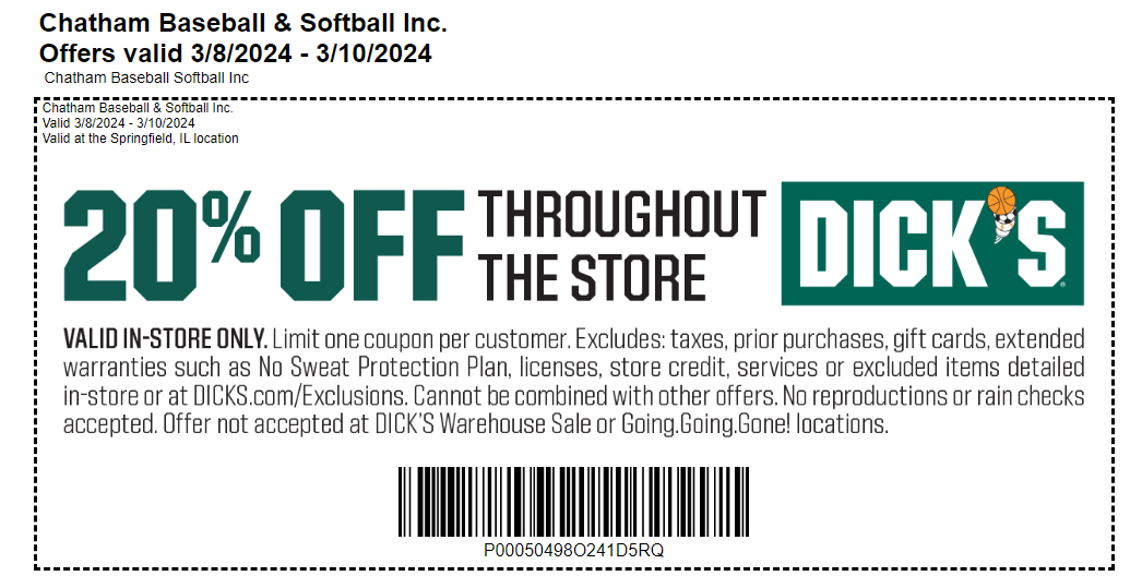2024 CBSI Discount Day at Dick's Sporting Goods