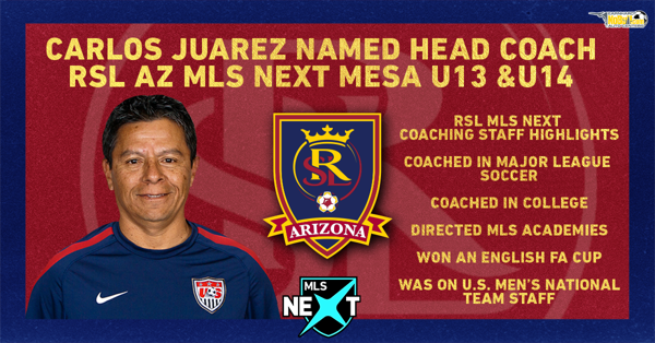 RSL AZ MLS NEXT Mesa Announces Hiring of Carlos Juarez