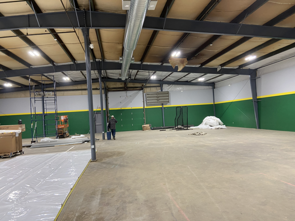 Ceilings Covered and Facility Prepped for Turf And Netting Install