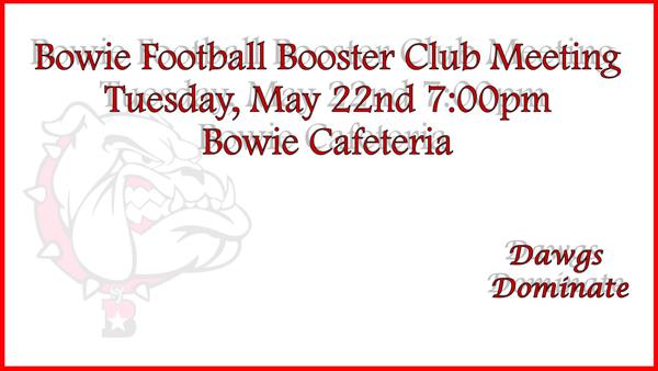 Bowie Football Booster Club Meeting