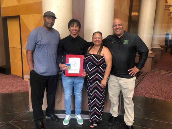 Andre Crump receives the A. Dale Lacky/CSEA Scholarship Award