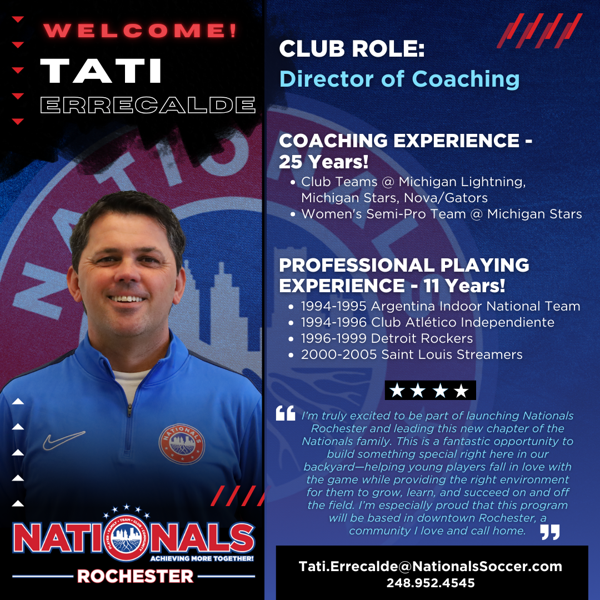 Nationals Soccer Names Tati Errecalde as Director of Coaching for ...
