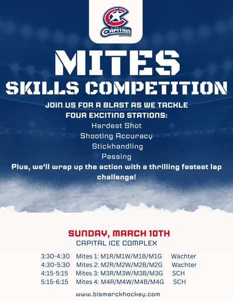 Reminder: Mites Skills Challenge Today Sunday, March 10th!