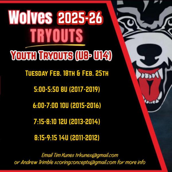 Wolves Announce Youth Tryout Dates for the 2025-26 Season