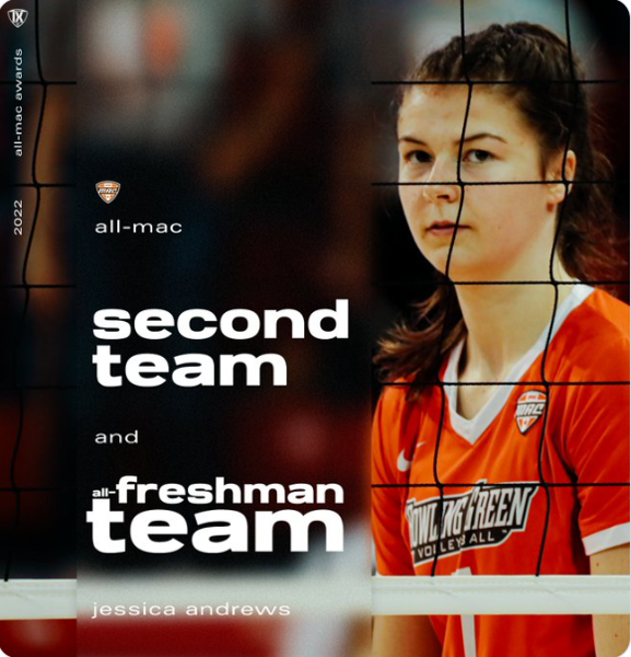 Alumni Watch: Jessica Andrews All-MAC Second Team, MAC All-Freshman Team