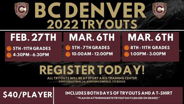 2022 Tryouts Registration Now Open!