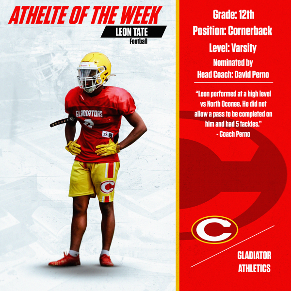 Leon Tate is your Student Athlete of the Week!