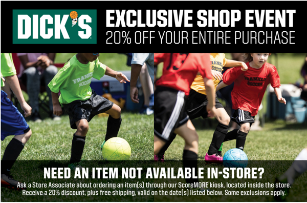 MSYSA x Dicks Sporting Goods 20 % off 2024