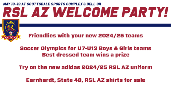RSL AZ Welcome Party - Schedule & Soccer Olympics