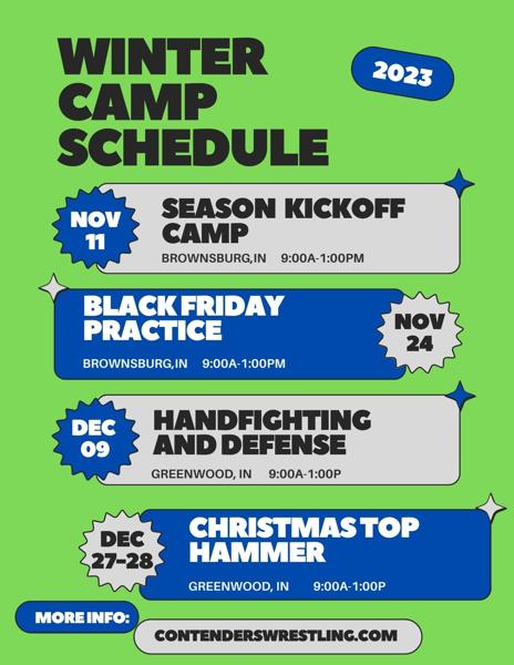 Winter Camp Schedule Released