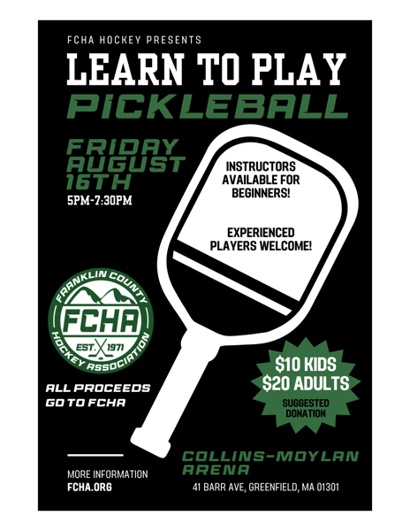 FCHA Pickleball Fundraiser – Friday, August 16th!