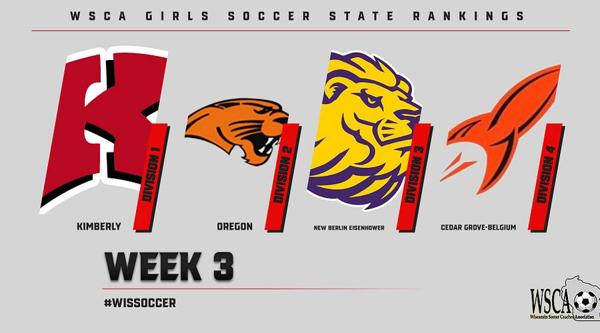 Week 3 WSCA Girls Soccer State Rankings