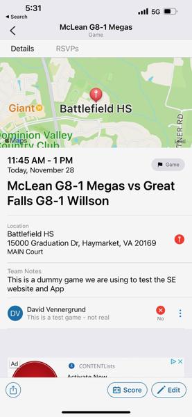 Reporting Game Scores - UPDATE