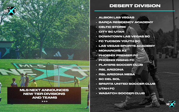 RSL-AZ and RSL-AZ Mesa added to the New Competition Tier of MLS NEXT