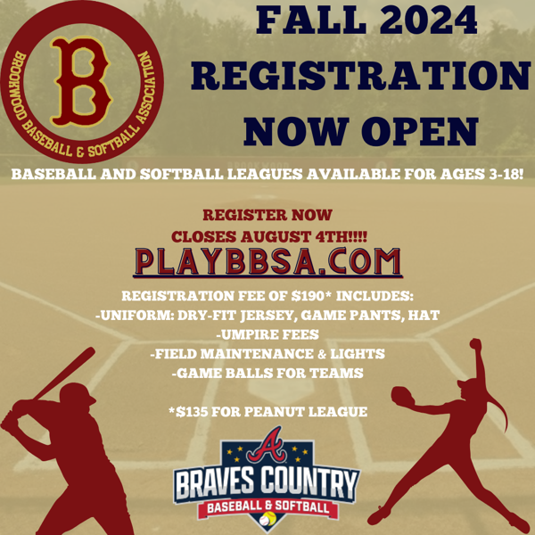 Fall Registration Now Open!!!