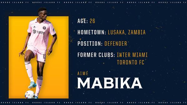 Rhode Island signs Zambian international Aimé Mabika