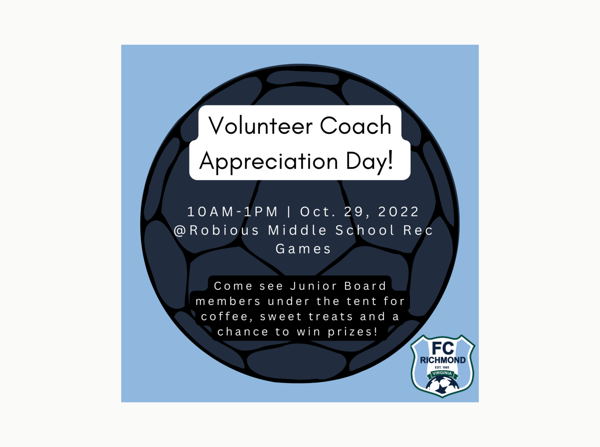 Volunteer Coach Appreciation Day - October 29th