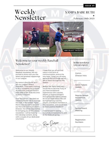 Baseball Weekly Newsletter (2/19/2025)