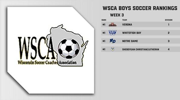 Week 3 WSCA Boys Soccer State Rankings