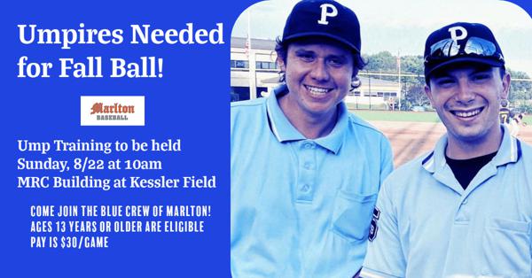 Umpires Needed! RSVP for Ump Training on 8/29