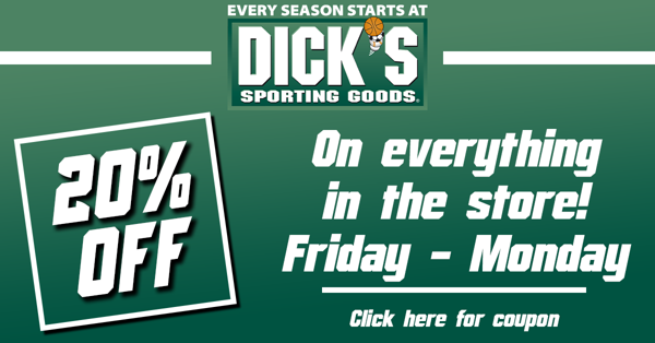 Score 20% Off At DICK'S Sporting Goods This Weekend