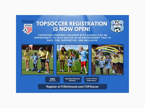 Spring TOPSoccer Registration Now Open