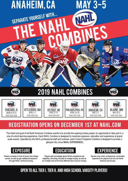 REGISTRATION OPEN FOR NAHL COMBINES