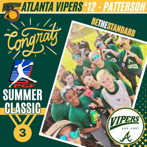 Atlanta Vipers 12-Patterson Take 3rd Place