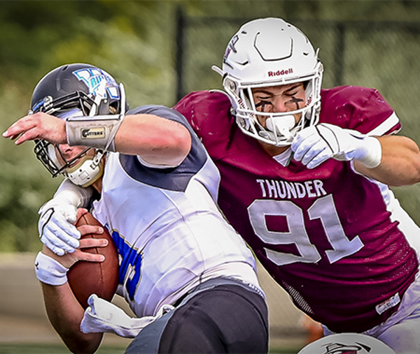 THUNDER MOVE TO 2-0 WITH 24-22 WIN OVER WINNIPEG RIFLES