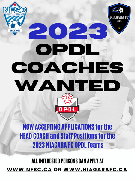 2023 NIAGARA FC OPDL COACHES WANTED