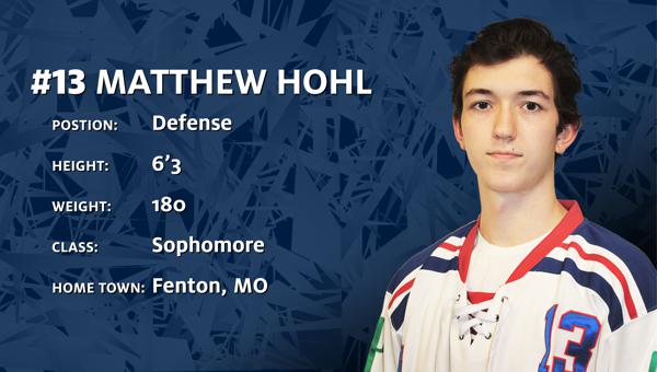 Sophomore Defensemen, Matthew Hohl, Named 1st Team All-Conference!