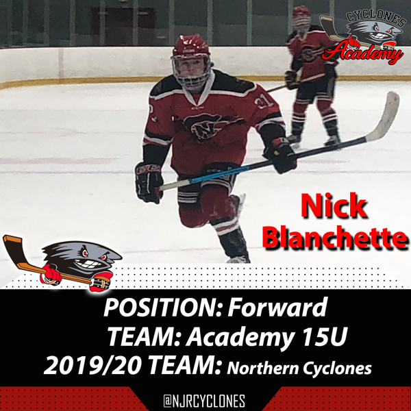Cyclones Academy U15 Returns Nick Blanchette