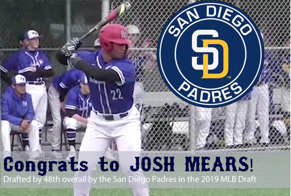 Josh Mears - Drafted by San Diego Padres