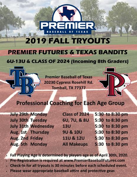 Fall Youth Tryouts Announced