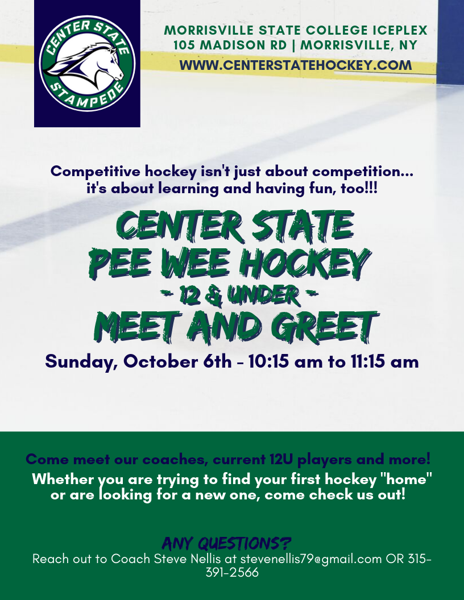 Pee Wee (12U) Program to Host "Meet & Greet"