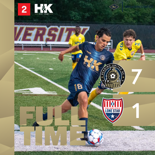 Reading United AC wallop Philly Lone Star, 7-1