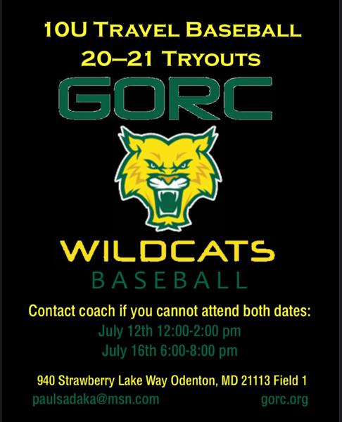 10U Travel Team Tryout Announced