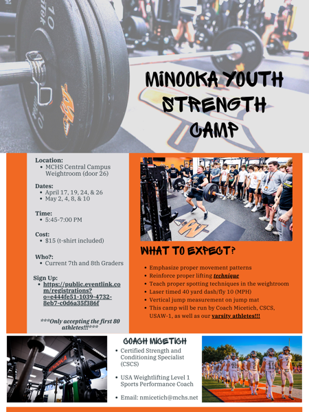 Minooka High School Youth Lifting Camp