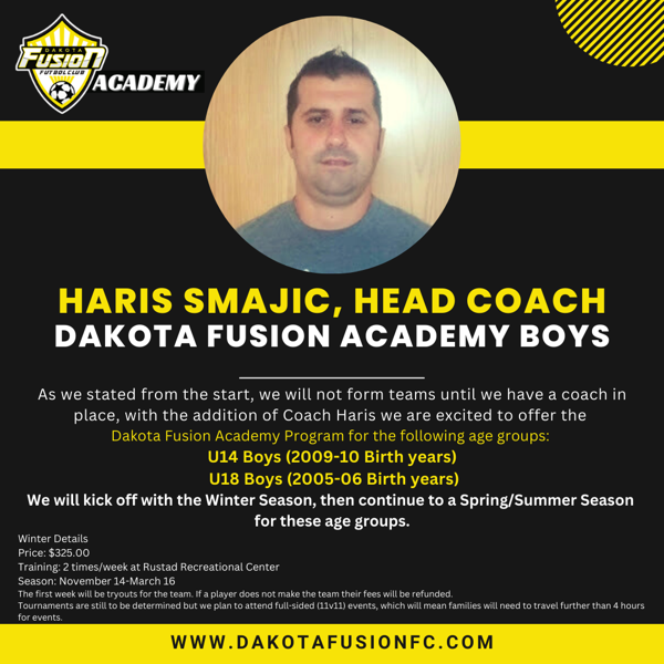 HARIS SMAJIC HIRED AS BOYS ACADEMY COACH