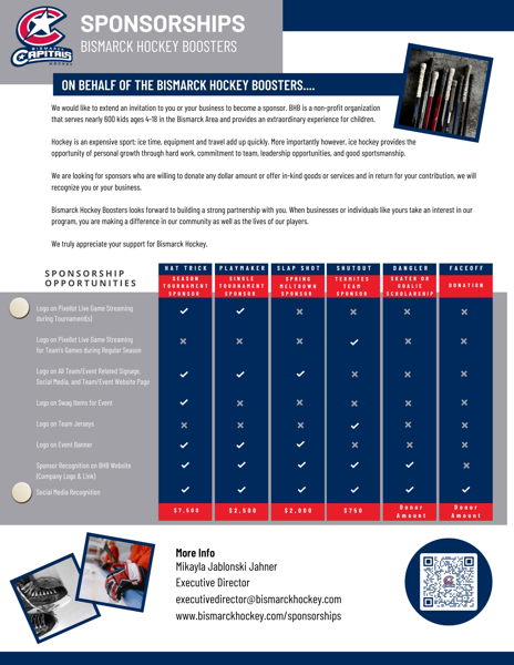 2023-2024 BHB Sponsorship Opportunities