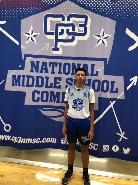 Daunte Brown, Texas Tar Heels class of 2026, competes at the CP3 Middle ...