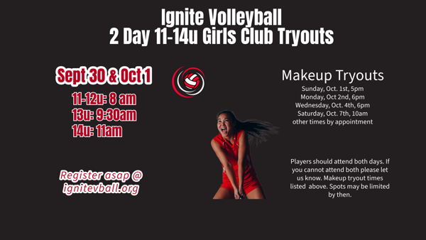 11-14u Girls Club Tryouts