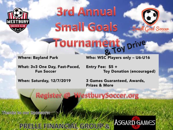 3rd Annual Small Goals Tournament & Toy Drive
