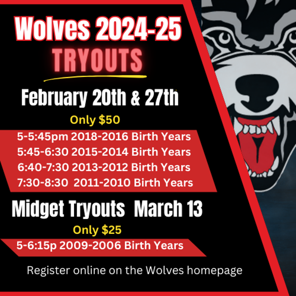 Wolves Announce Youth Tryout Dates for the 2024-25 Season