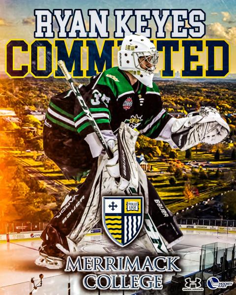 NCDC Goaltender Ryan Keyes Commits to Merrimack College!