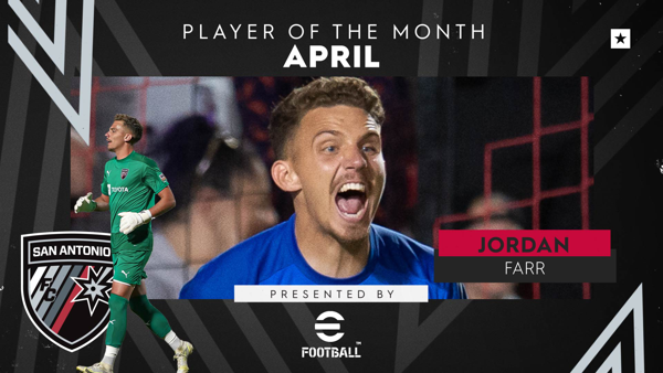 San Antonio FC’s Jordan Farr Voted USL Championship Player of the Month