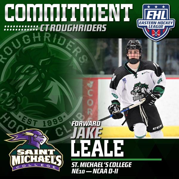 CT RoughRiders EHL’s Jake Leale commits to Saint Michael's College for ...