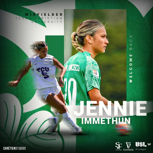 TCU midfielder Jennie Immethun re-signs with SF Glens for 2024 USL W ...